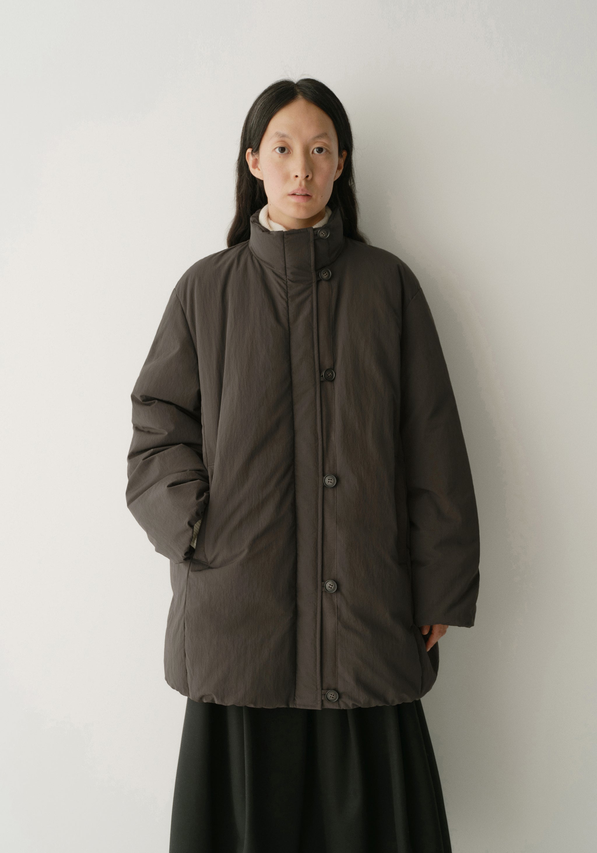 Asymmetric Long Down Jacket