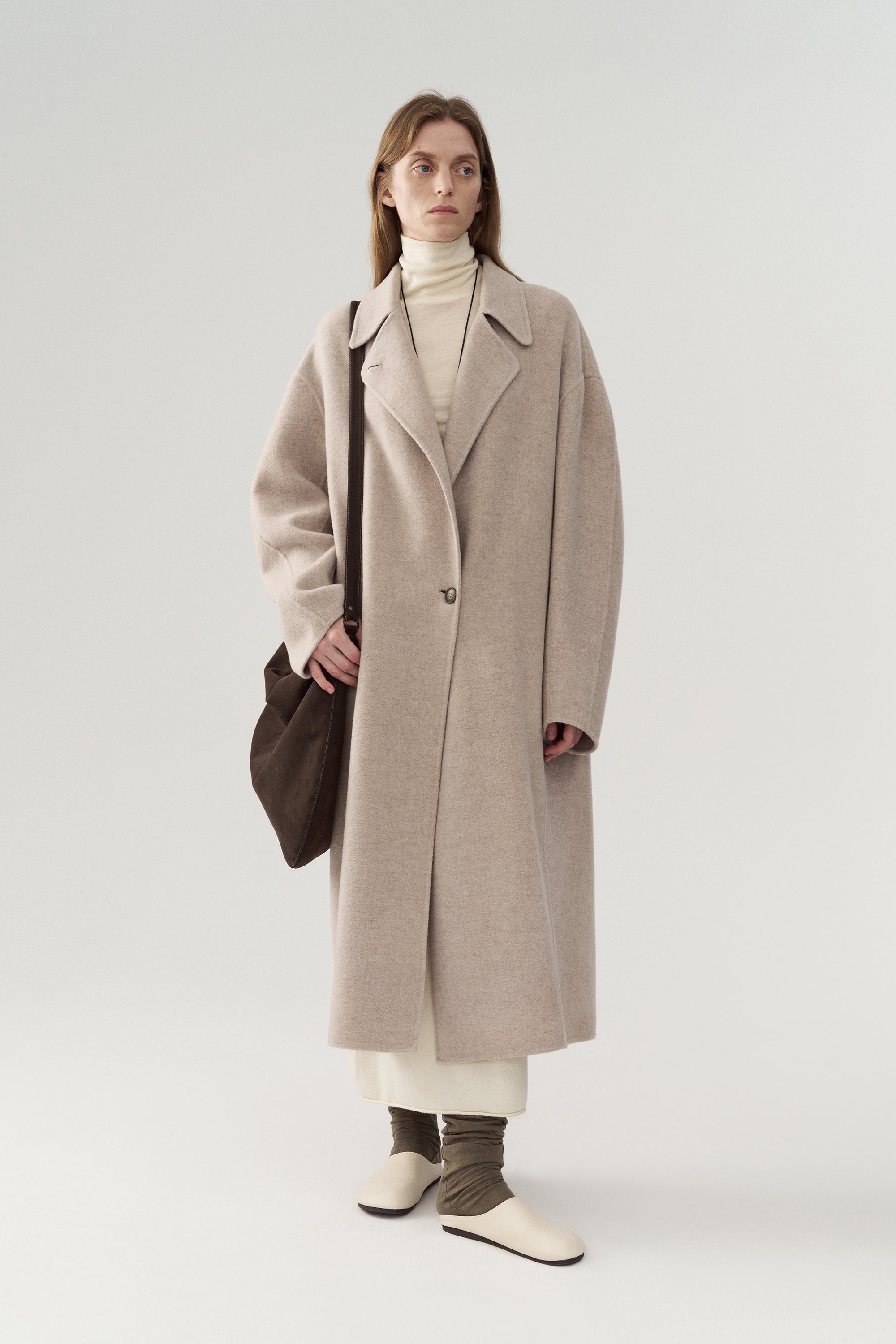 Cashmere Notched-Collar Coat