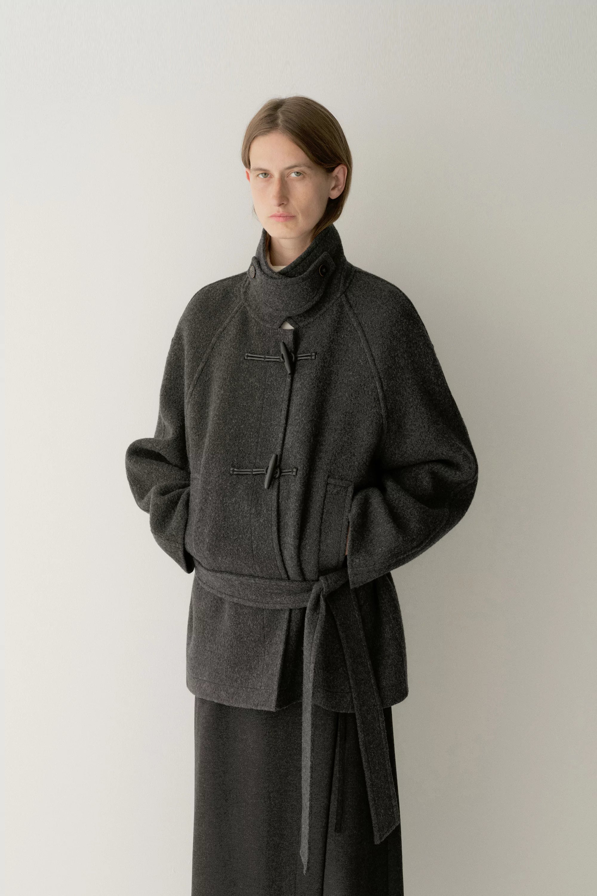 Belted Cashmere Short Coat