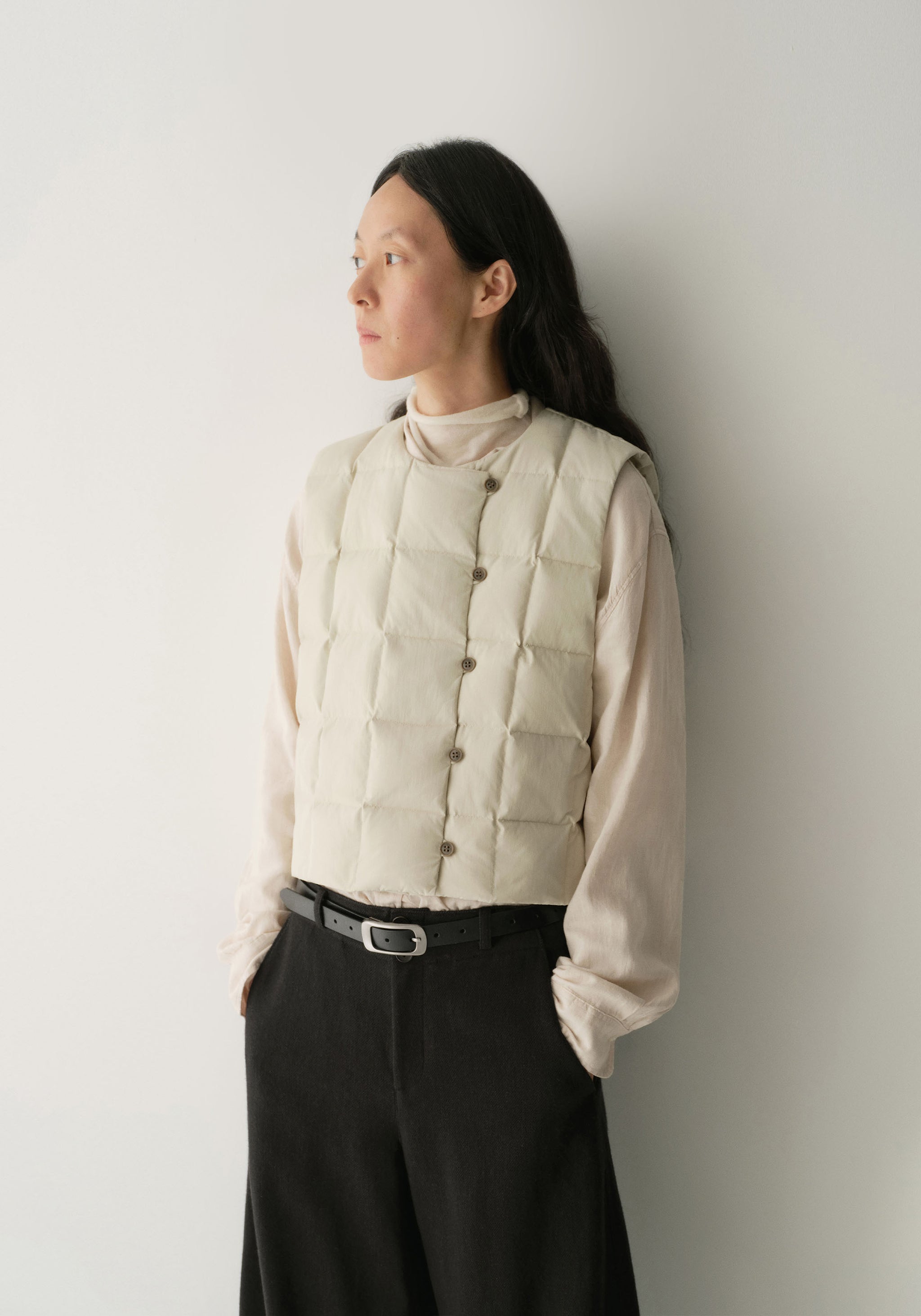 Down Asymmetric Placket Vest