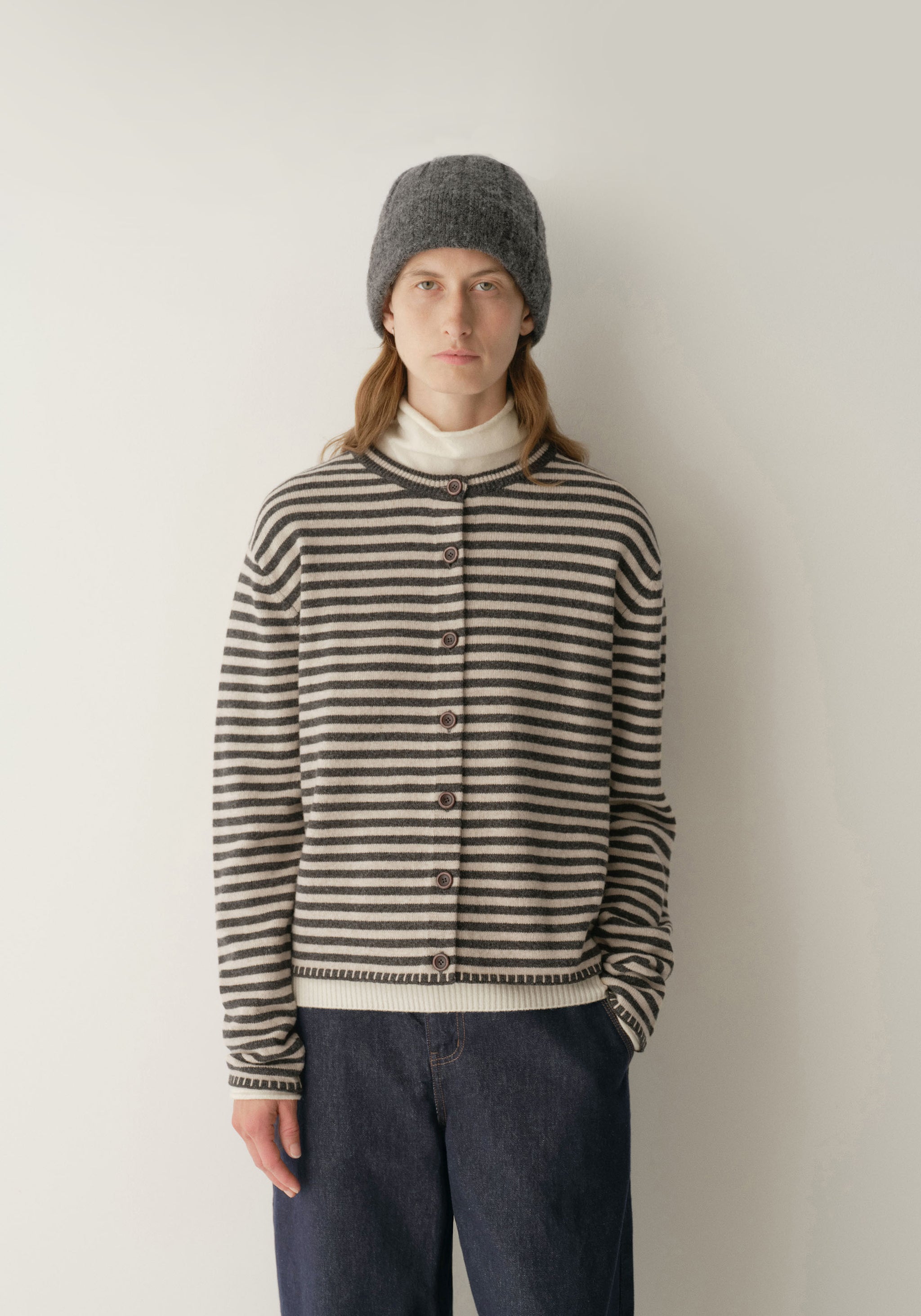 Merino Wool Striped Cardigan