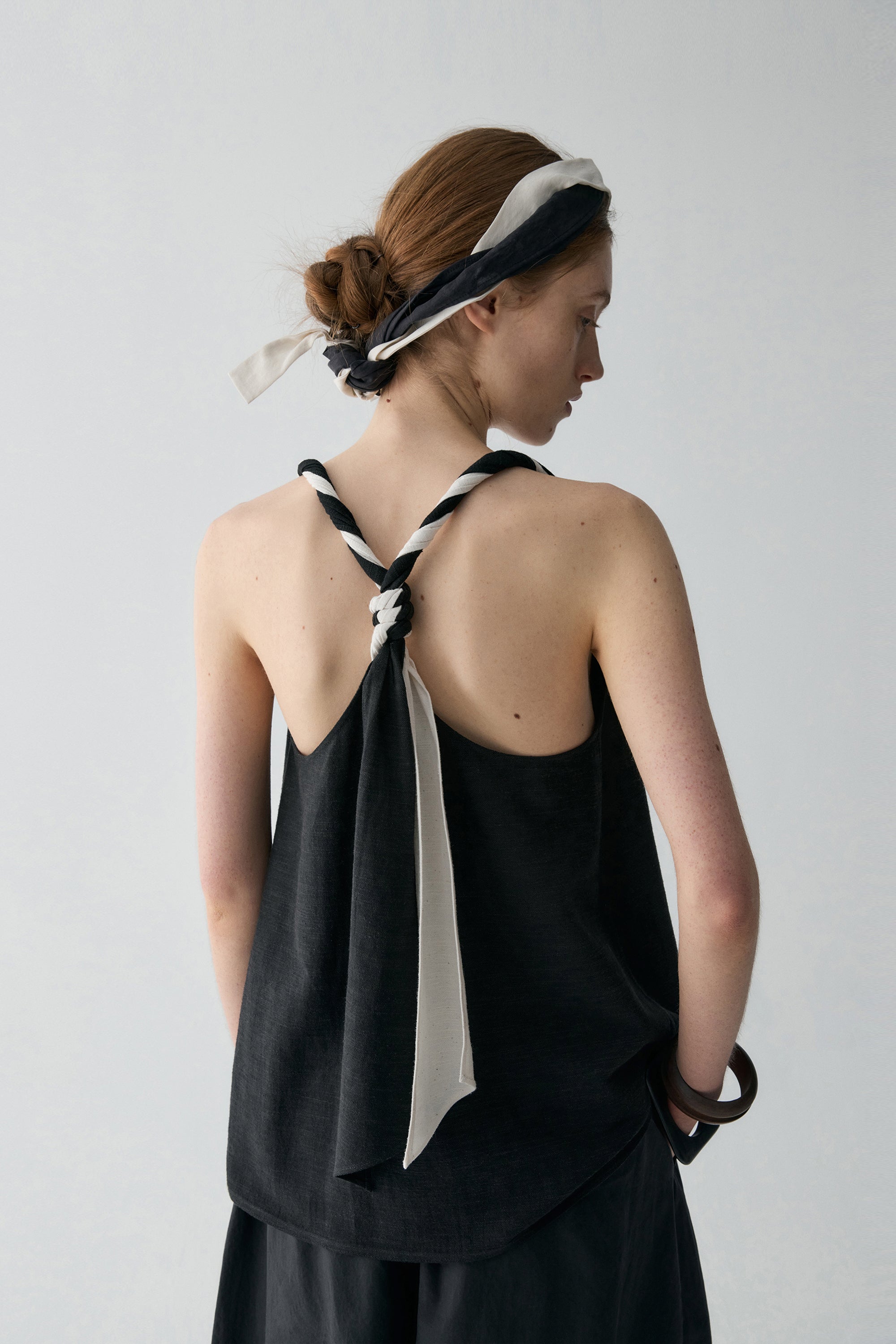 Two-tone Back Knot Top